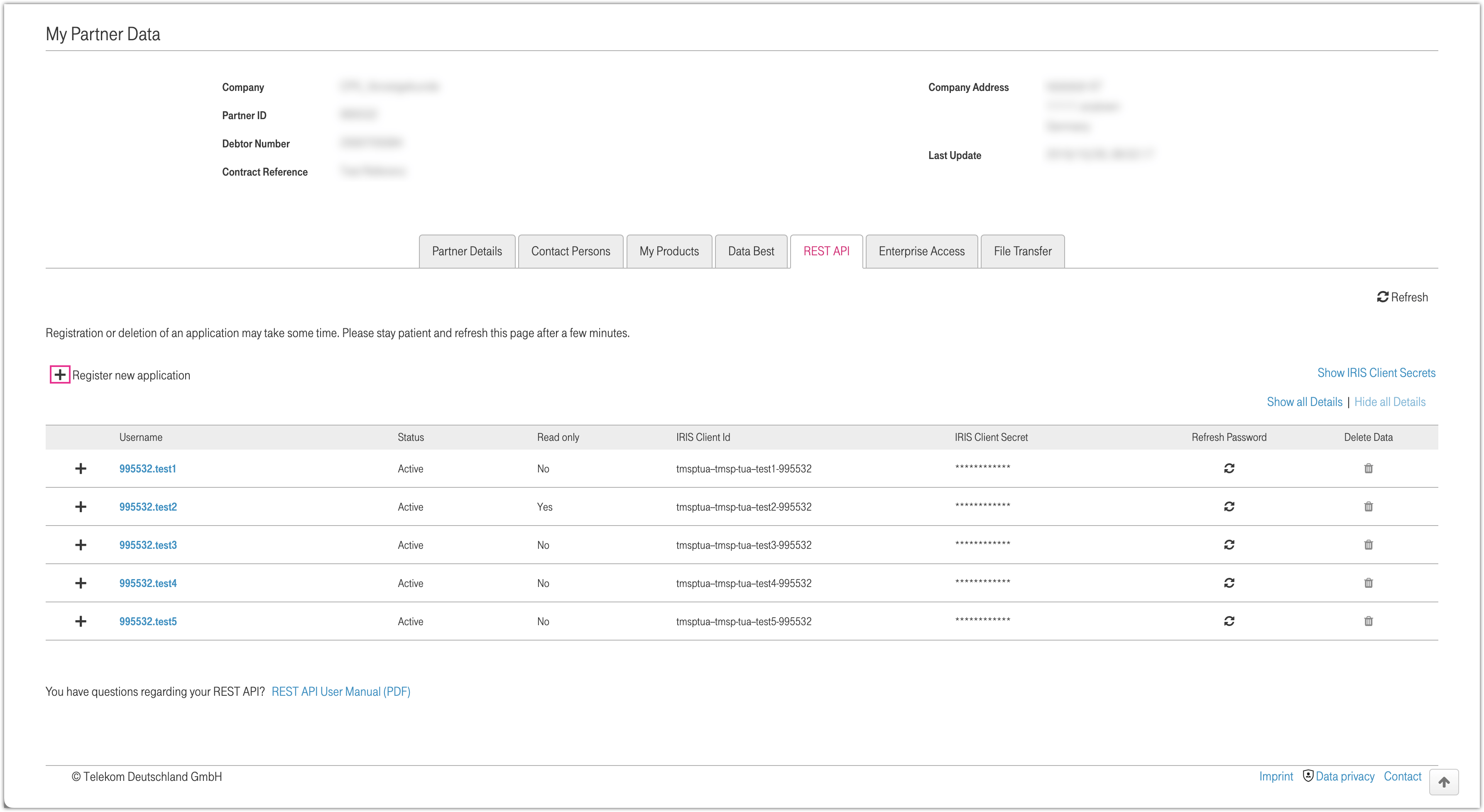 Swagger UI - M2M Customer API REST Service